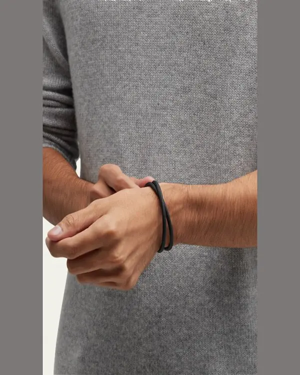 Tateossian Double-wrap Rubber Bracelet