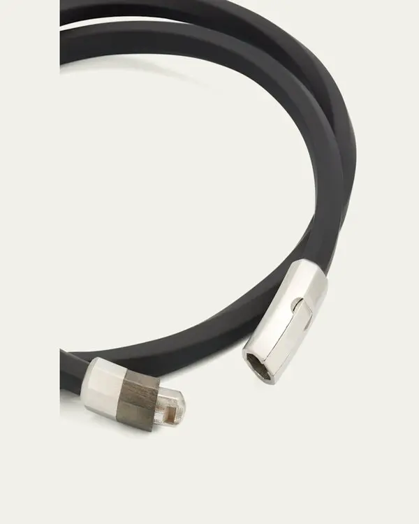 Tateossian Double-wrap Rubber Bracelet
