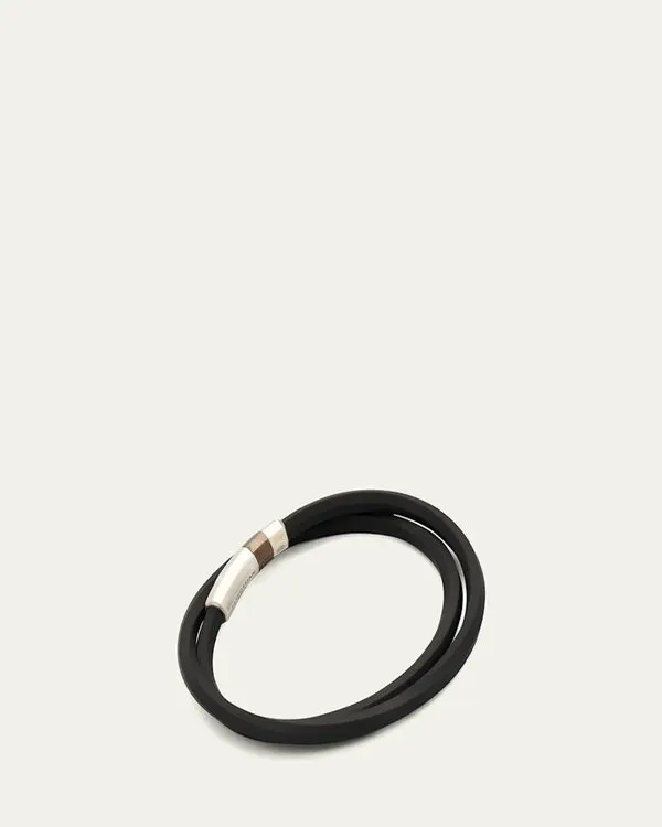 Tateossian Double-wrap Rubber Bracelet