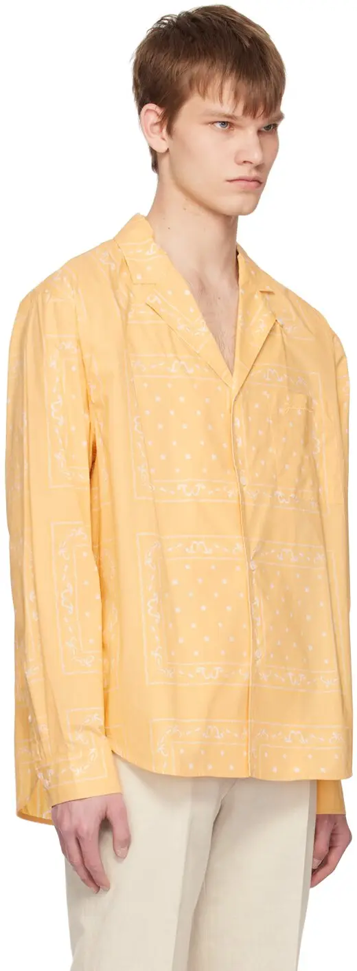 Jacquemus Yellow Le Raphia 'La Chemise Luis' Shirt In 2gk Print