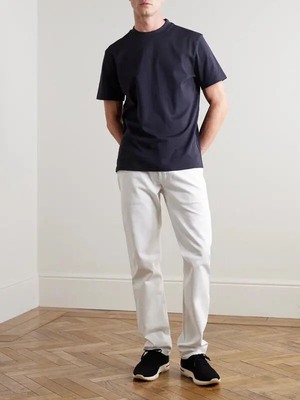 Loro Piana Cotton-Jersey T-Shirt - Blue | Editorialist