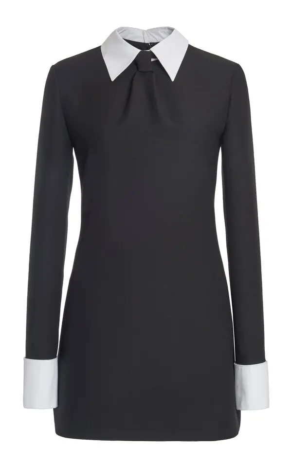 valentino black white dress Valentino 2016 Scalloped Floral Lace Collared A-Line Dress – Featherstone  Vintage