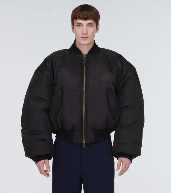 Balenciaga Padded Nylon Bomber Jacket - Black | Editorialist