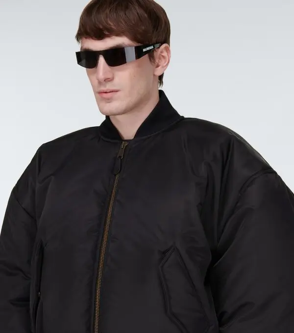Balenciaga Padded Nylon Bomber Jacket - Black | Editorialist