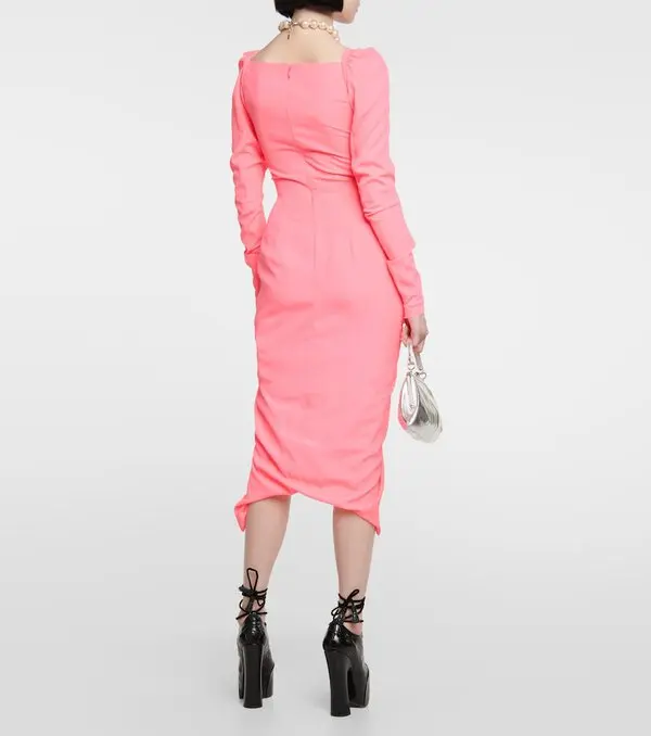 Vivienne Westwood Panther Draped CrêPe Midi Dress In Pink - 40