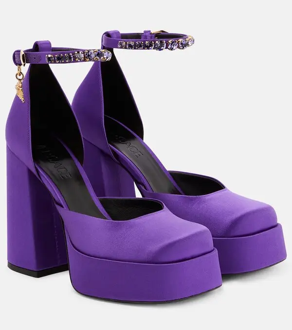 Versace Medusa Aevitas Platform Pumps - Purple