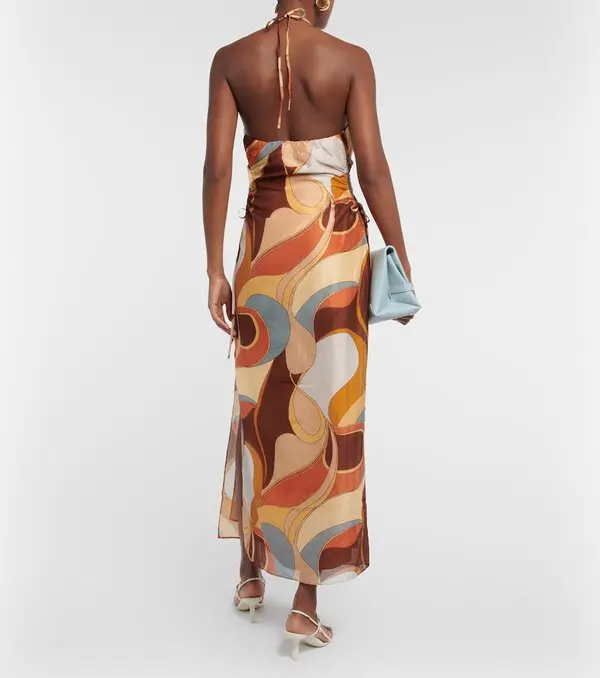 SIR. Printed Cotton And Silk Midi Dress