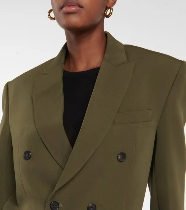 Double-Breasted Blazer Green 30% Off Editorialist