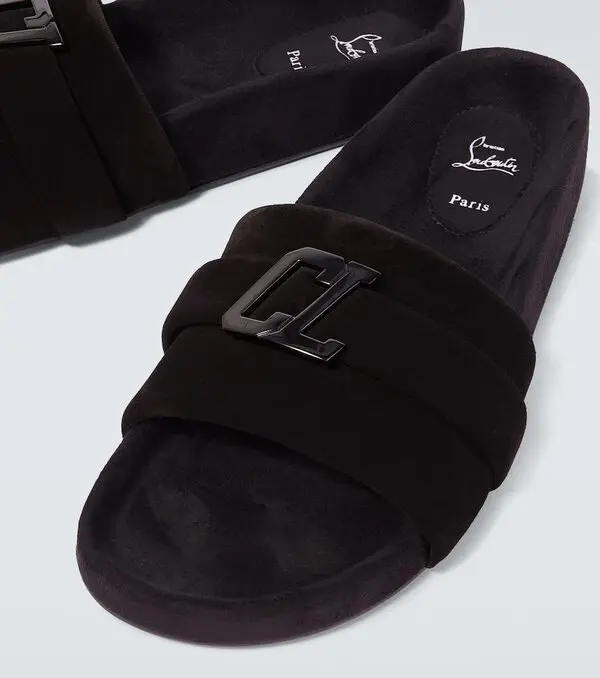Christian Louboutin Varsimule Bizz Suede Slides - Black  display picture 1