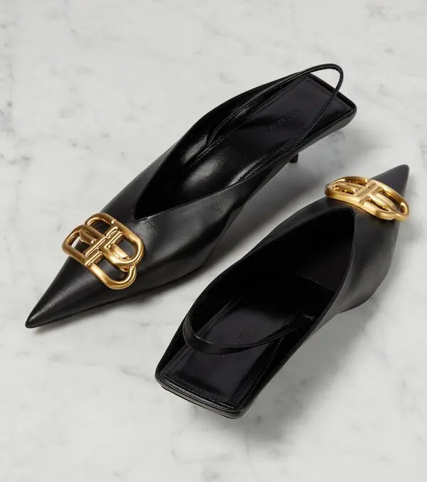Balenciaga Square Knife Slingback Mules
