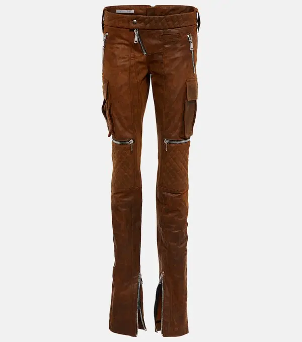 LAQUAN SMITH Leather Straight Leg Pants