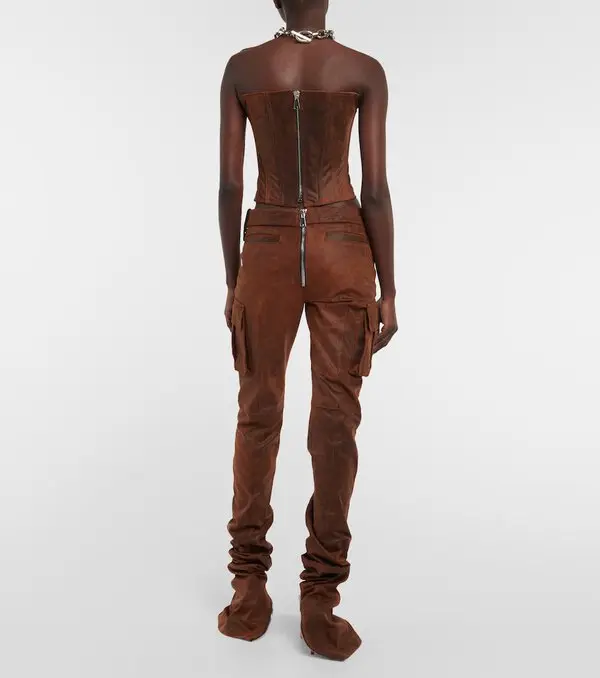 LAQUAN SMITH Leather Straight Leg Pants