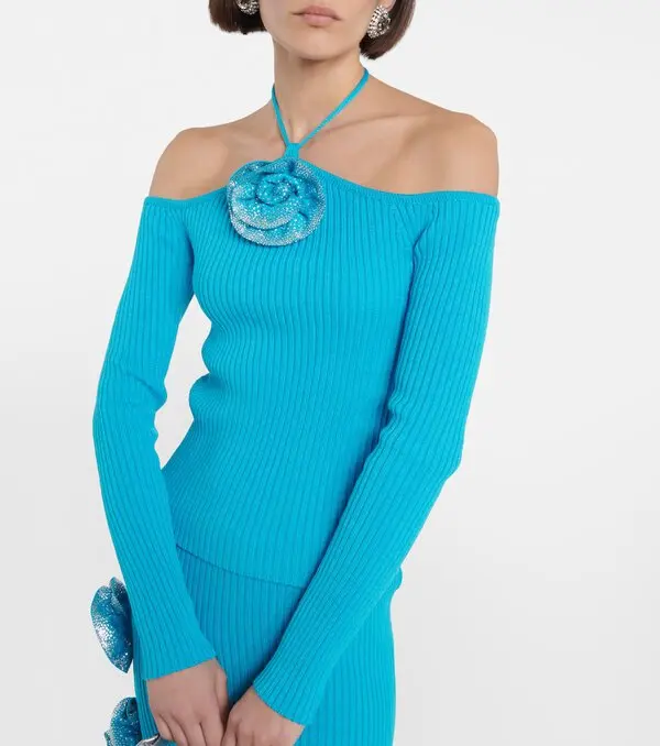 Giuseppe Di Morabito Embellished Ribbed-knit Top