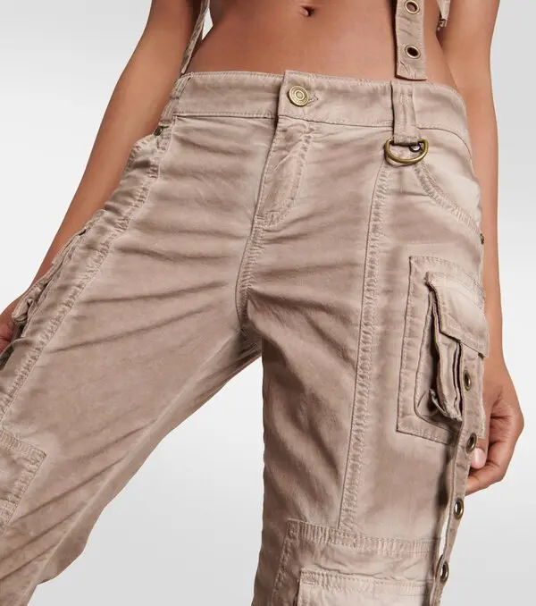 Blumarine Embellished Low-rise Flared Jeans - Neutrals