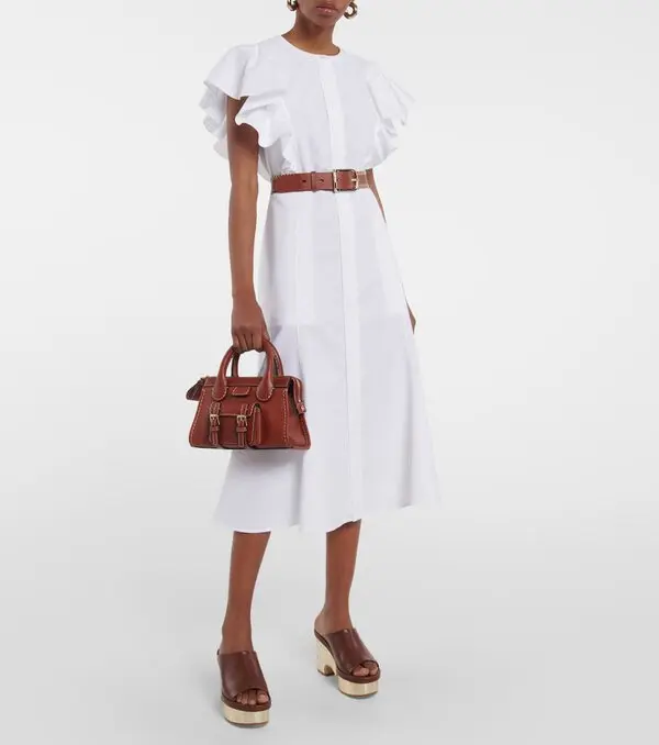 Chloé Oli Leather Platform Mules
