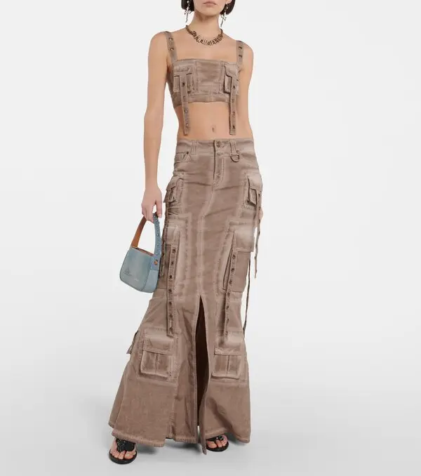 Blumarine Denim Crop Top
