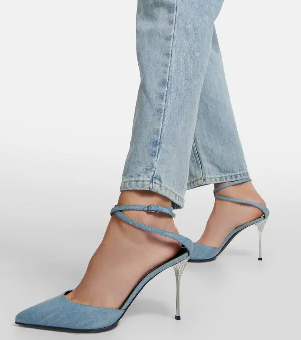 AREA X Sergio Rossi Marquise Denim Pumps