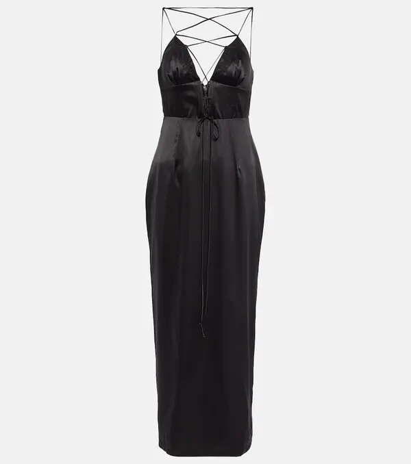 Alessandra Rich Silk-blend Satin Maxi Dress