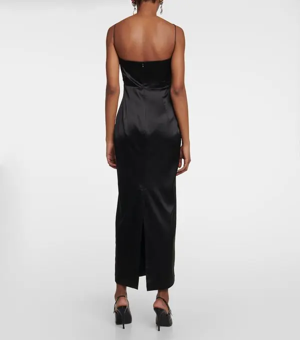 Alessandra Rich Silk-blend Satin Maxi Dress