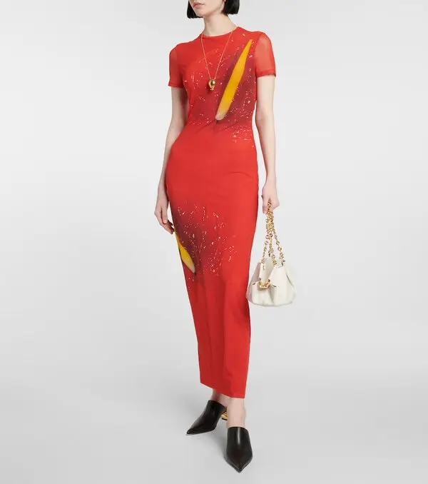 Loewe Anthurium Print Maxi Dress In Red - 30% Off | Editorialist