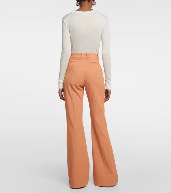 JOSEPH Aveline High-rise Flared Gabardine Pants