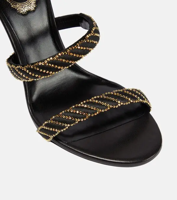 Rene Caovilla Braided Embellished Satin Sandals