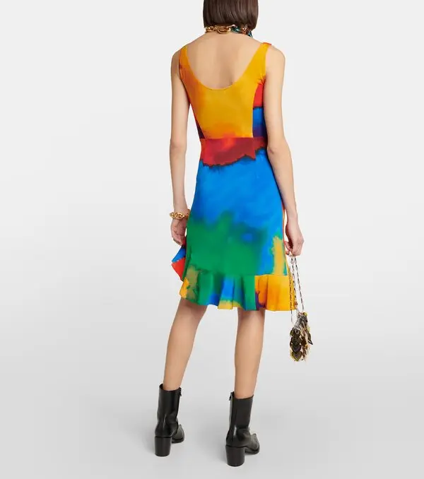 Rabanne Printed Asymmetrical Minidress - Multicoloured