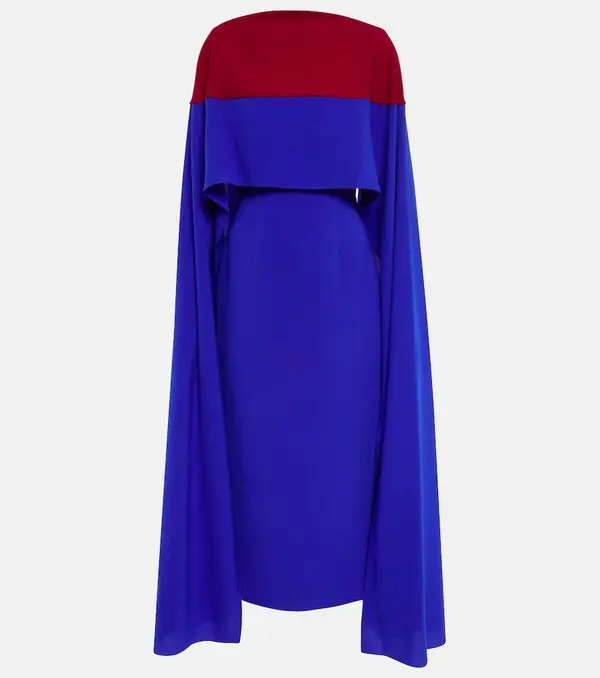 ROKSANDA Elina Cape Midi Dress - Blue