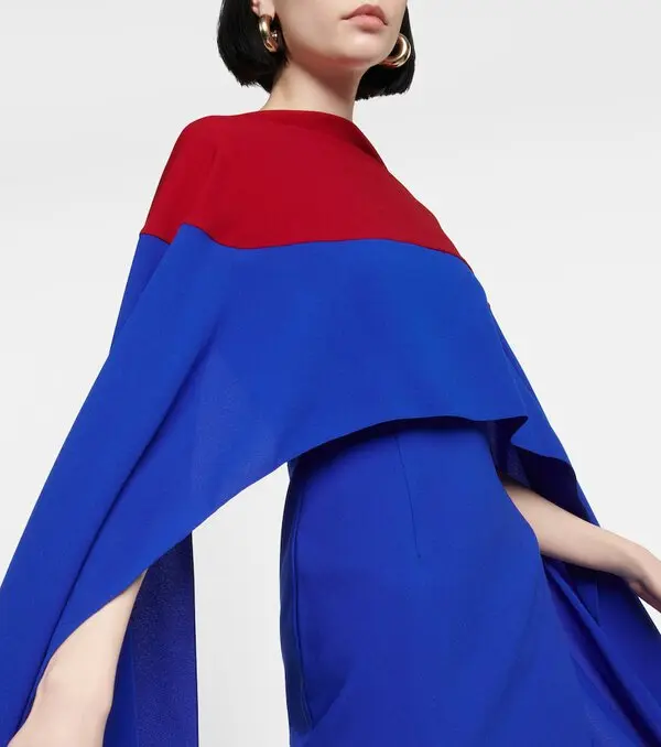 ROKSANDA Elina Cape Midi Dress - Blue
