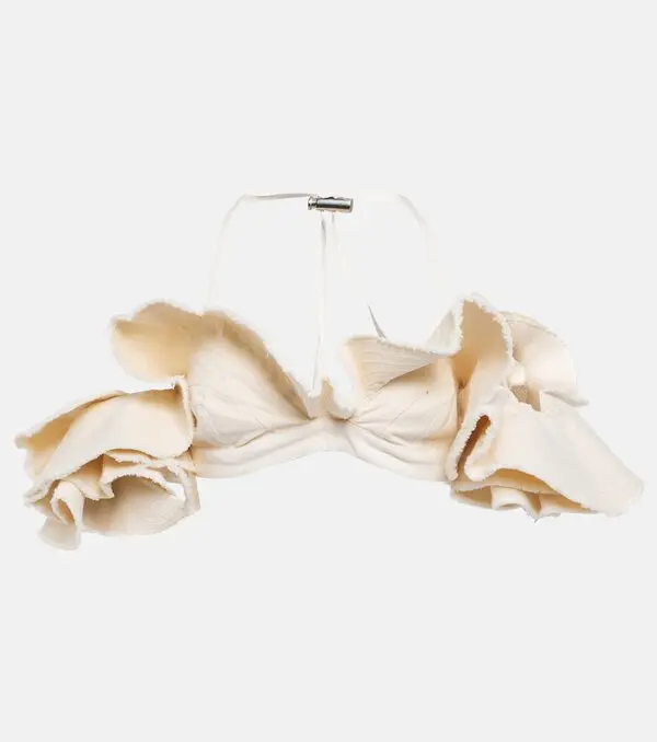Jacquemus La Brassière Artichaut Crop Top - White