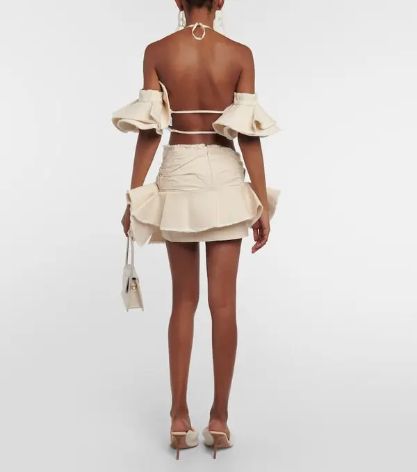 Jacquemus La Brassière Artichaut Cotton Crop Top - White