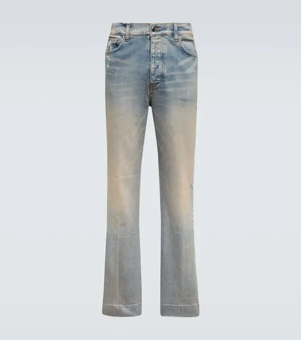 Amiri Distressed Embellished Denim Jeans