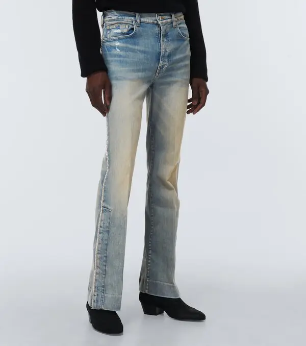 Amiri Distressed Embellished Denim Jeans