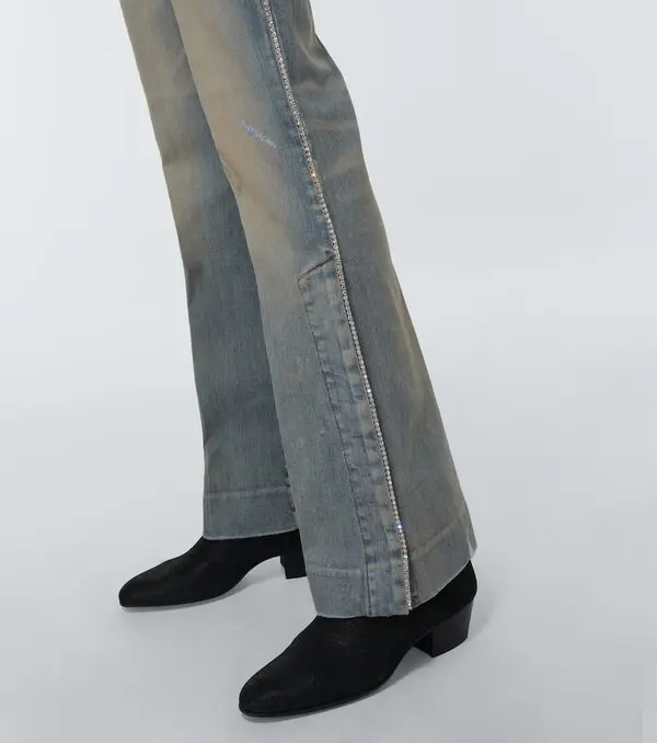 Amiri Distressed Embellished Denim Jeans