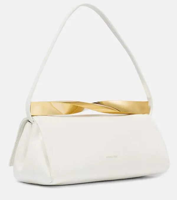 AQUAZZURA Twist Leather Clutch