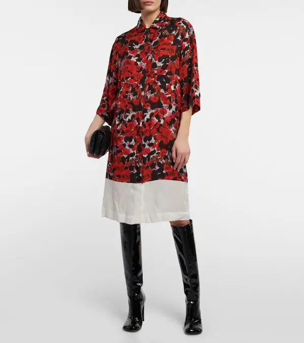 ワンピース DRIES VAN NOTEN Floral Shirt Dress Dries Van Noten Floral Shirt Dress In Multicoloured - 40% Off