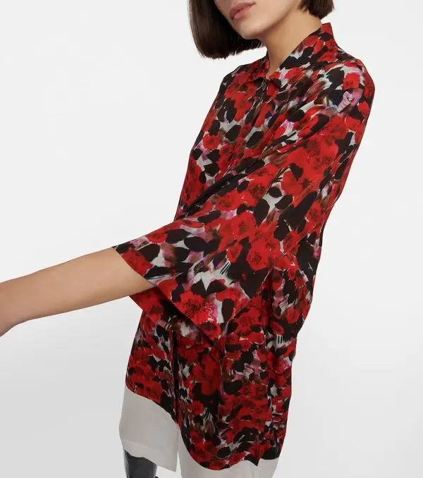 Dries Van Noten Floral Shirt Dress In Multicoloured - 40% Off