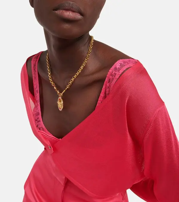 Versace Medusa Crop Cardigan - Pink