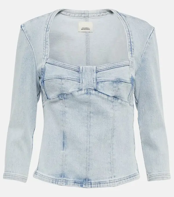 Isabel Marant Vanio Bleached Denim Top