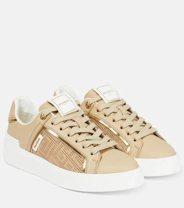 Balmain B Court Perforated Leather Sneakers