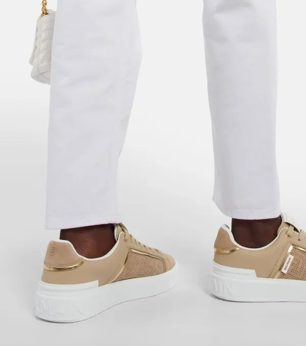 Balmain B Court Perforated Leather Sneakers