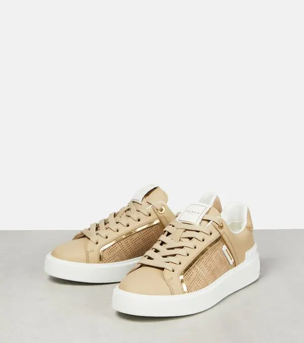 Balmain B Court Perforated Leather Sneakers