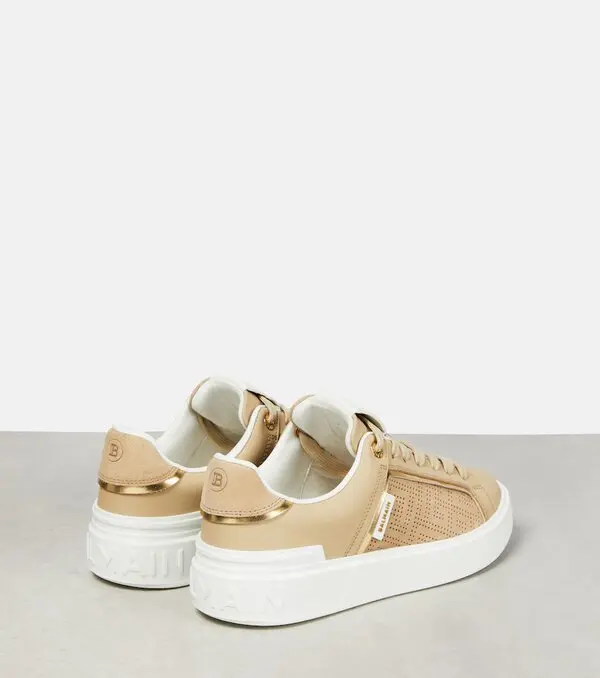 Balmain B Court Perforated Leather Sneakers