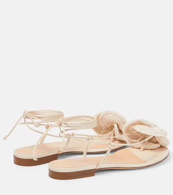 Magda Butrym Crochet And Leather Sandals - Beige