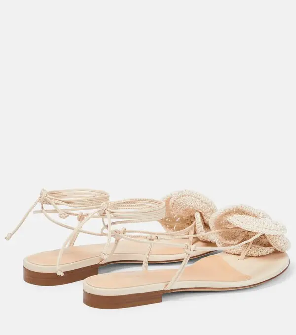Magda Butrym Crochet And Leather Sandals - Beige