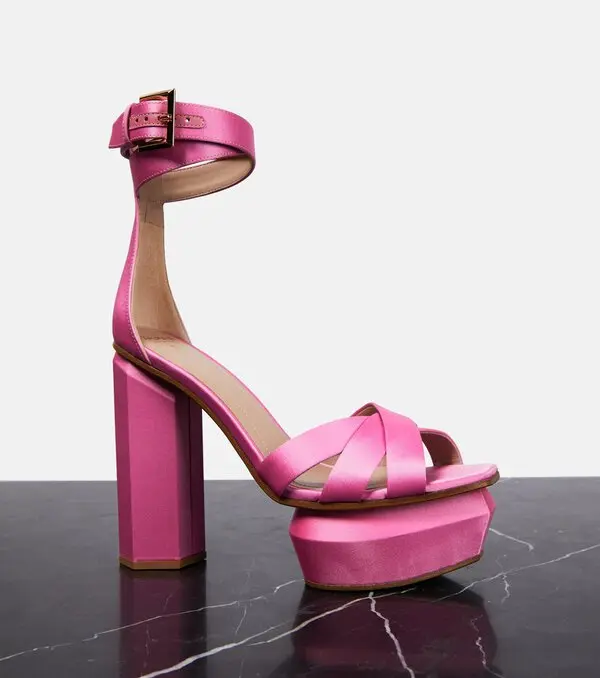 Balmain Ava Satin Platform Sandals