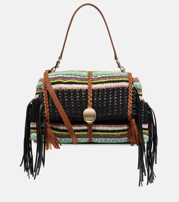 Chloé Penelope Large Leather-trimmed Shoulder Bag