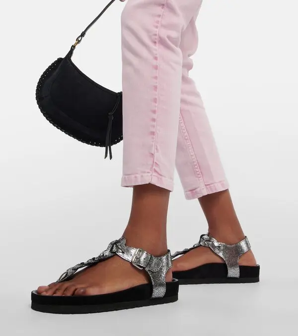 Isabel Marant Étoile Brook Metallic Leather Sandals