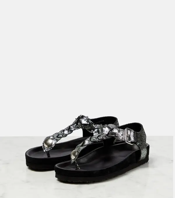 Isabel Marant Étoile Brook Metallic Leather Sandals