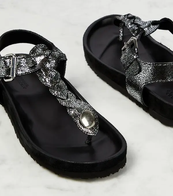 Isabel Marant Étoile Brook Metallic Leather Sandals